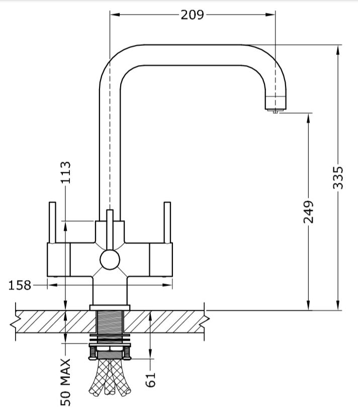 Monza 3 Lever Triflow Filter Tap Chrome – Water Filter Men